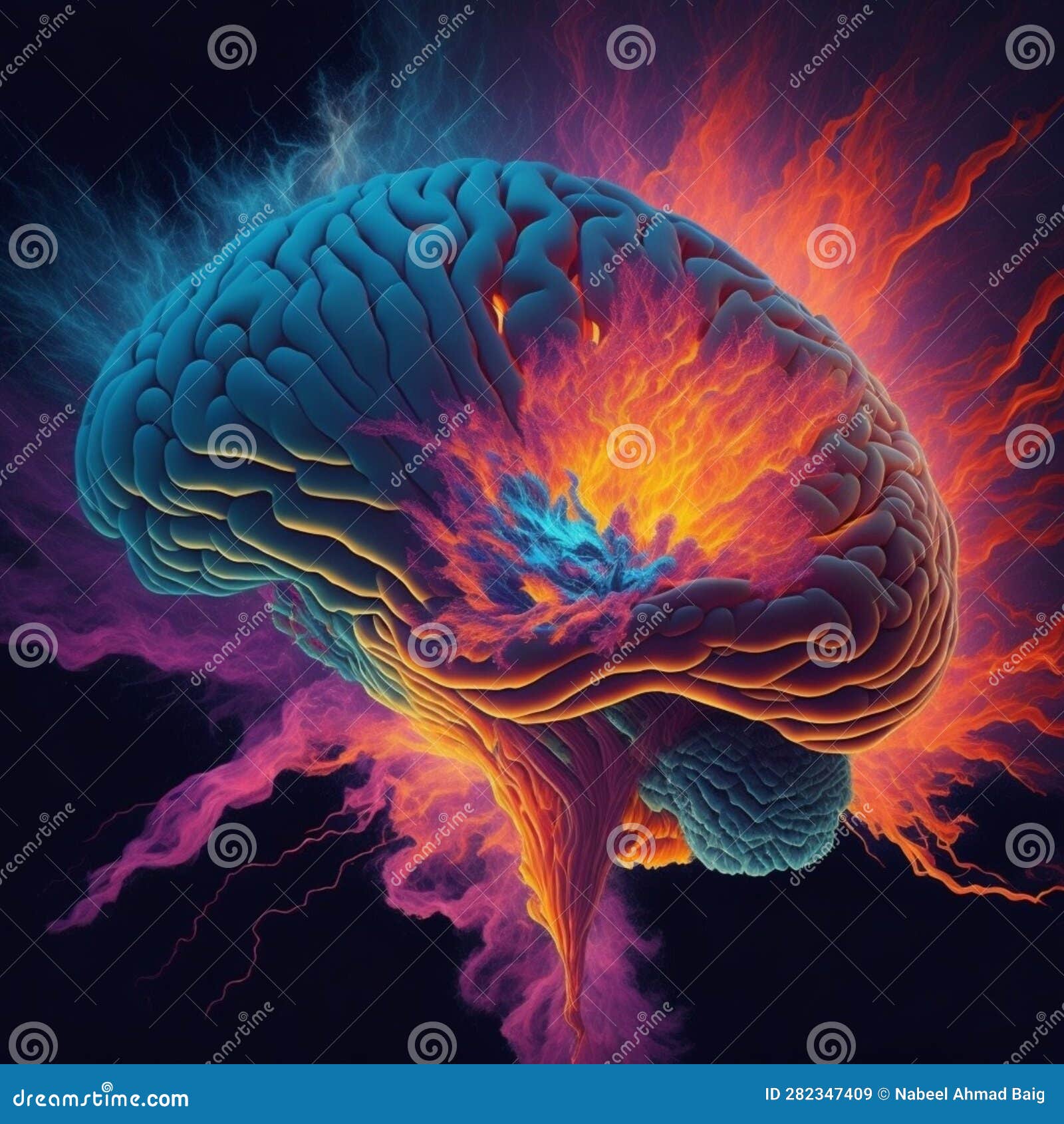 A Brilliant Explosion of Color and Light Emanating from a Brain ...