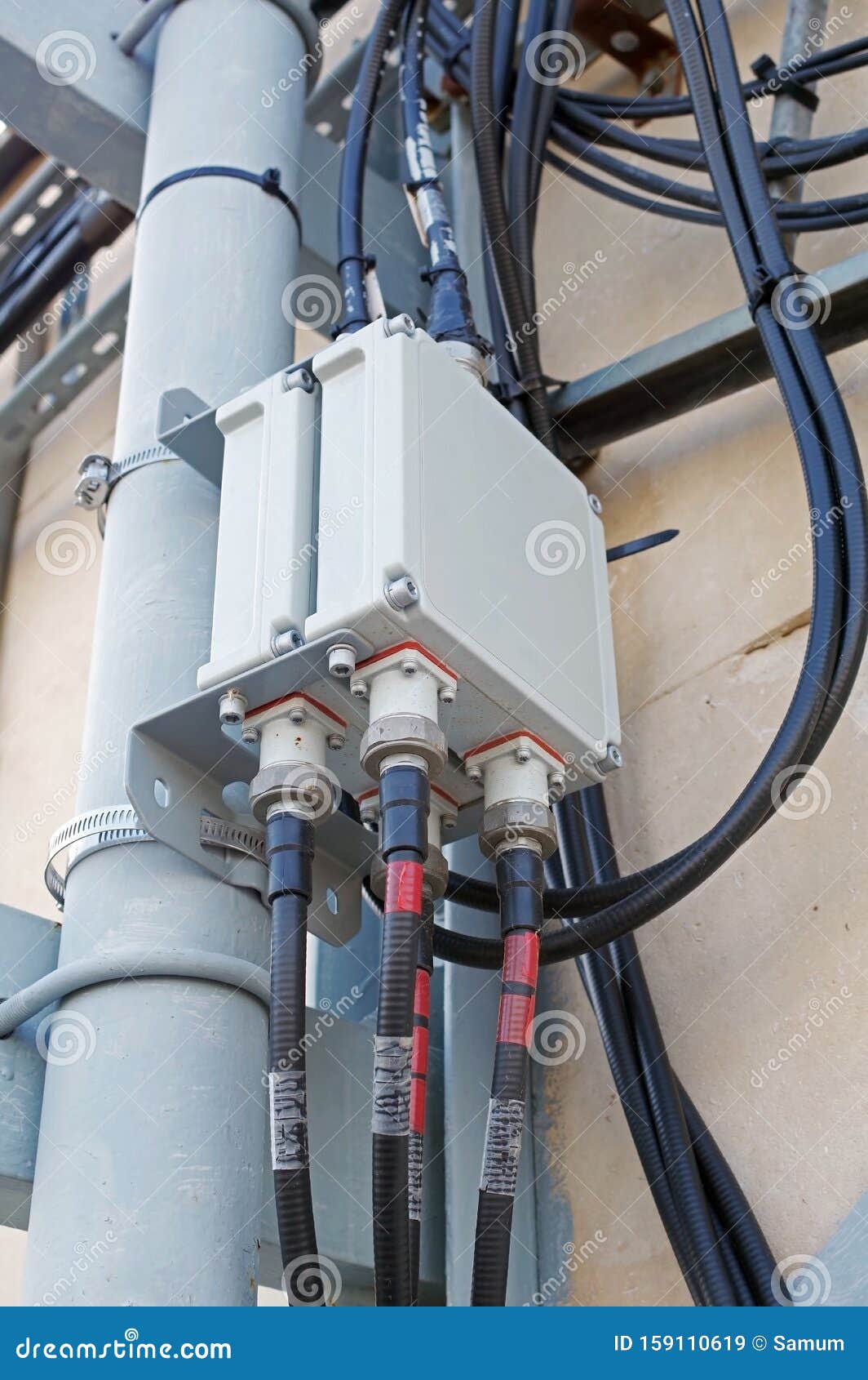 Electrical Junction Box with Cables Stock Image - Image of ...