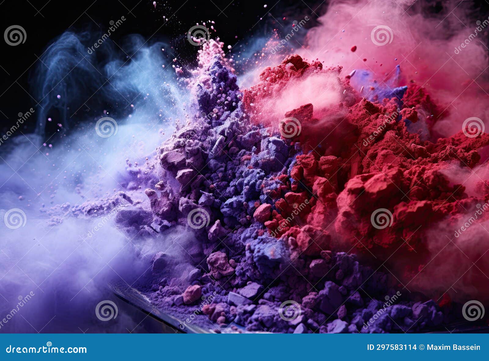 An Explosion of Purple-blue Makeup Powder. Generated by AI Stock ...