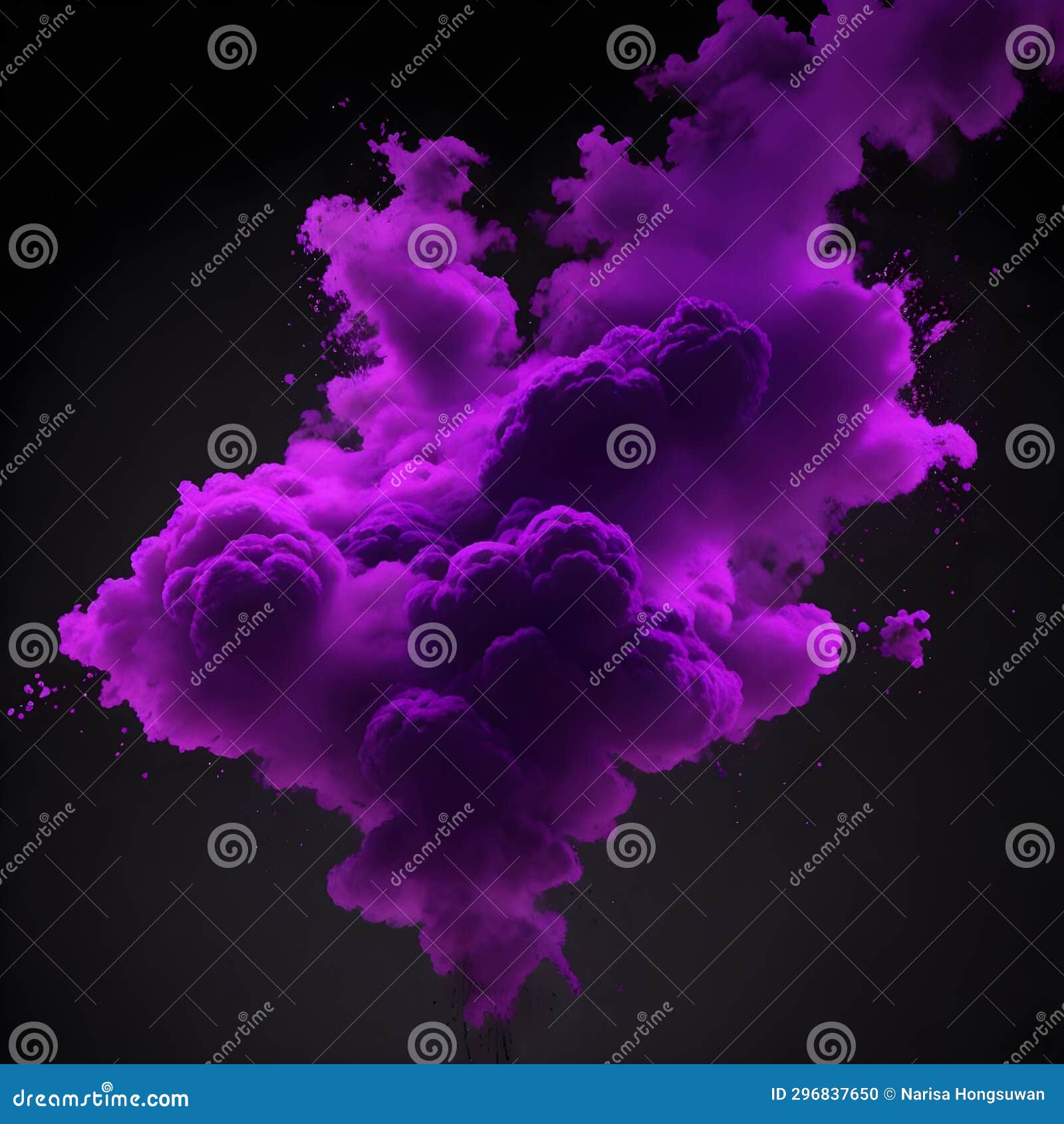 Explosion of Purple Powder on Black Background. Abstract of Colored ...