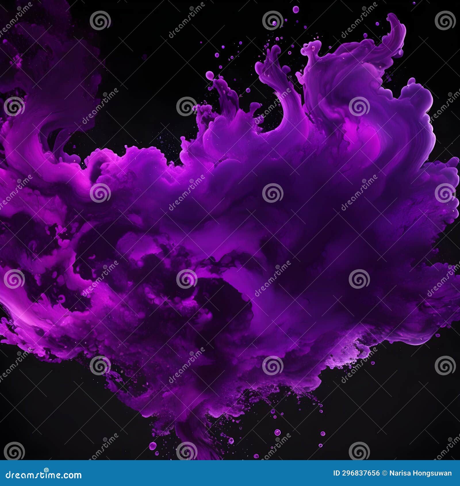 Explosion of Purple Powder on Black Background. Abstract of Colored ...