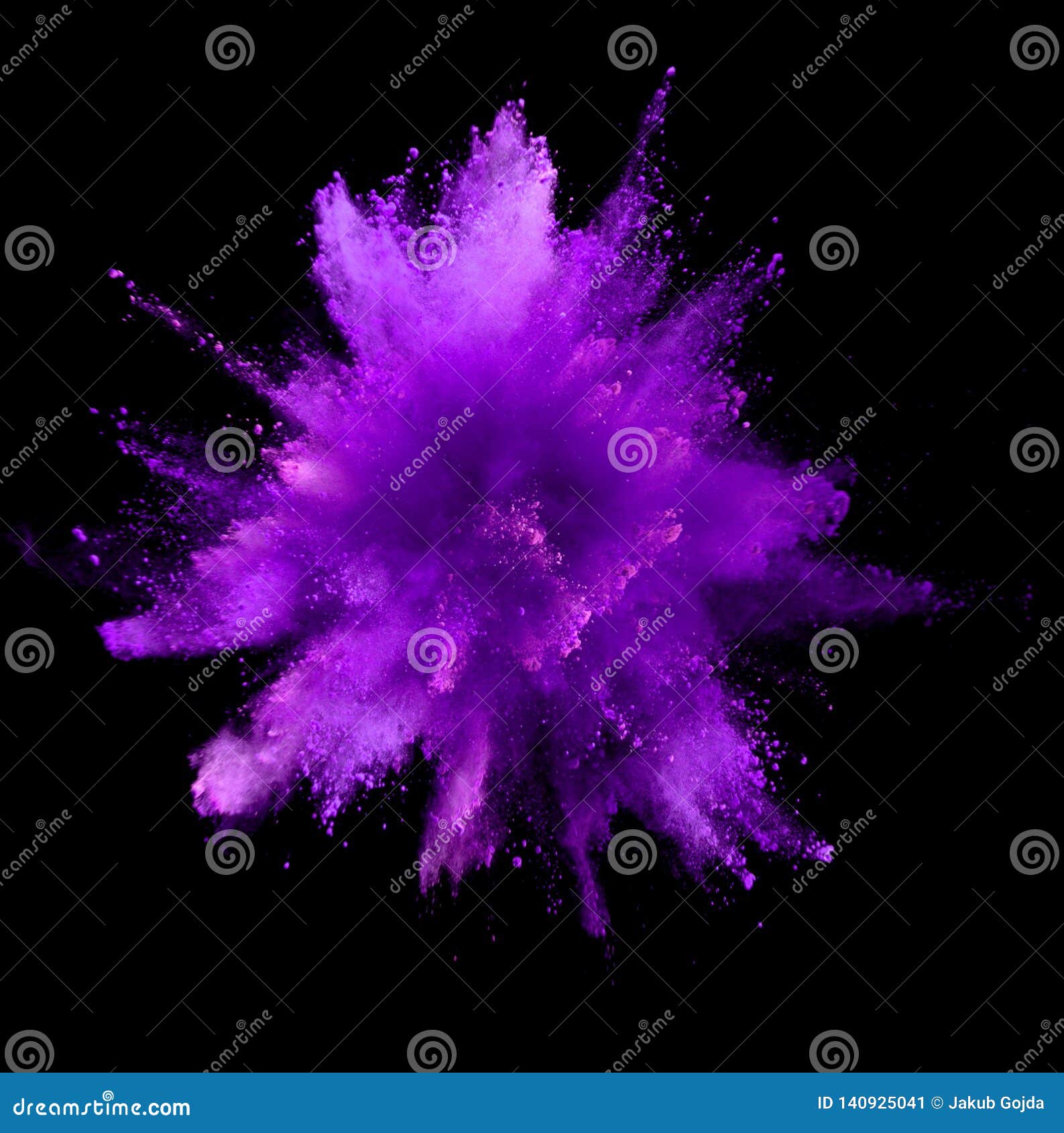 Explosion of Purple Powder on Black Background Stock Image - Image of ...