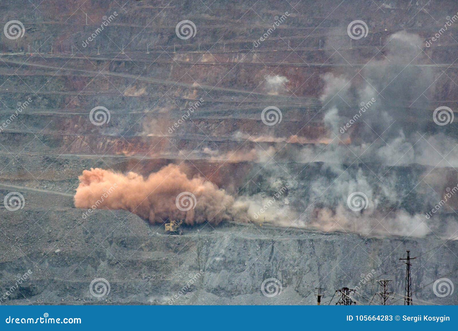 Blast on the Ledges of the Quarry Stock Image - Image of production ...