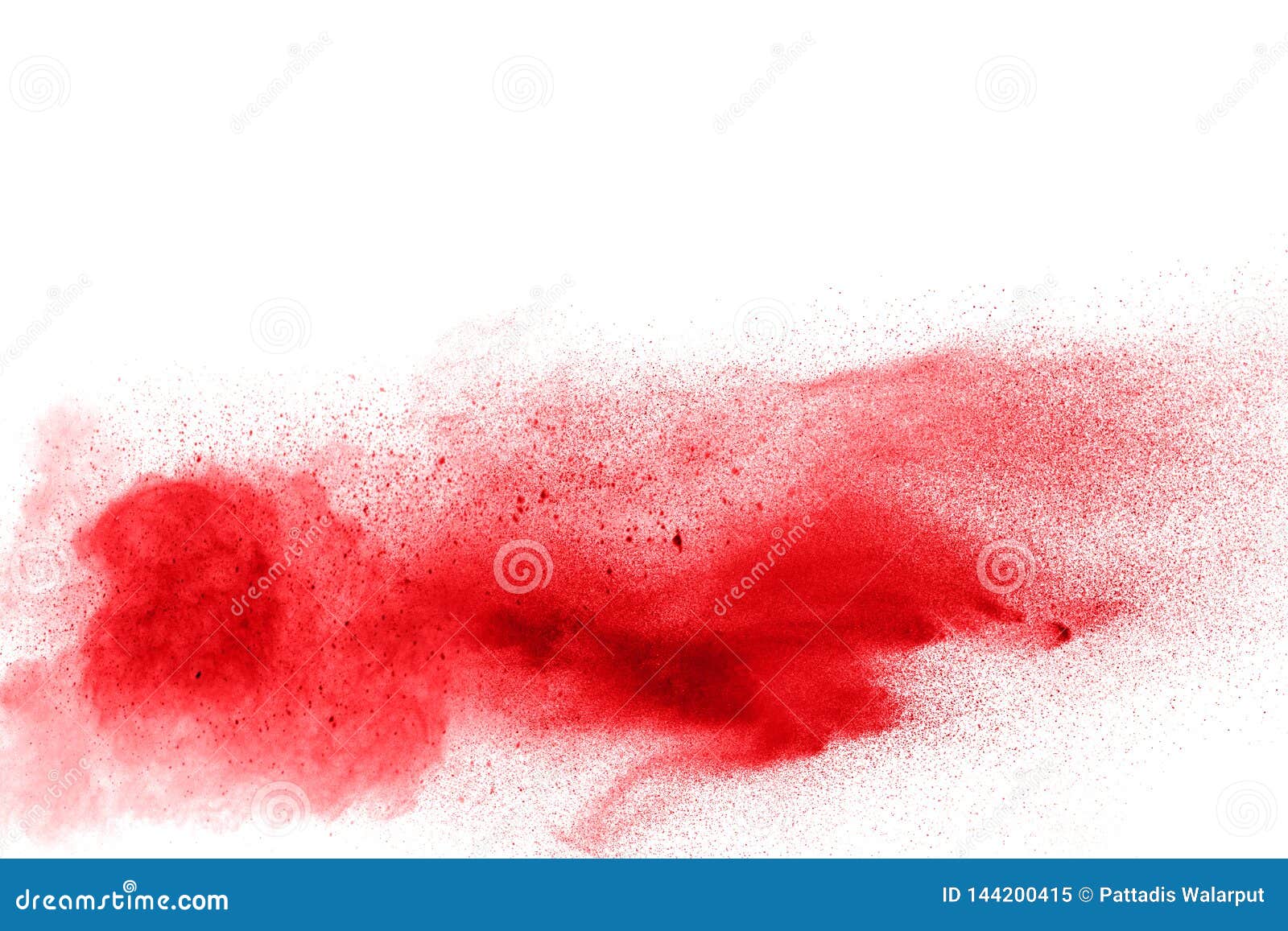 Explosion of Red Color Powder on White Background. Splashing of Red ...