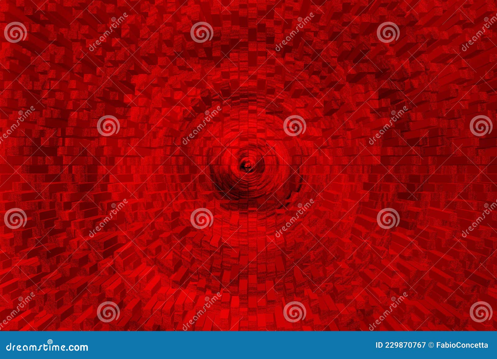 Explosion Of Red Cubes In Minecraft Video Game Style Royalty-Free Stock ...