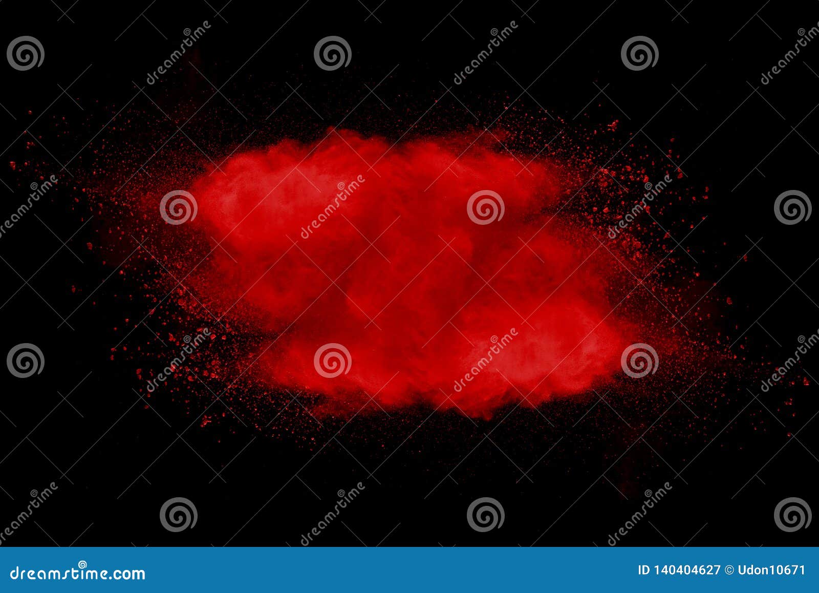 Explosion of Red Dust on Black Background. Stock Image - Image of ...