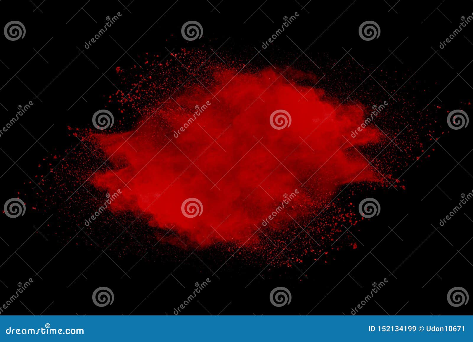 Explosion of Red Dust on Black Background Stock Image - Image of ...