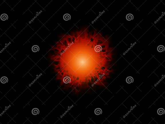 Explosion red fire ball stock illustration. Illustration of energy ...