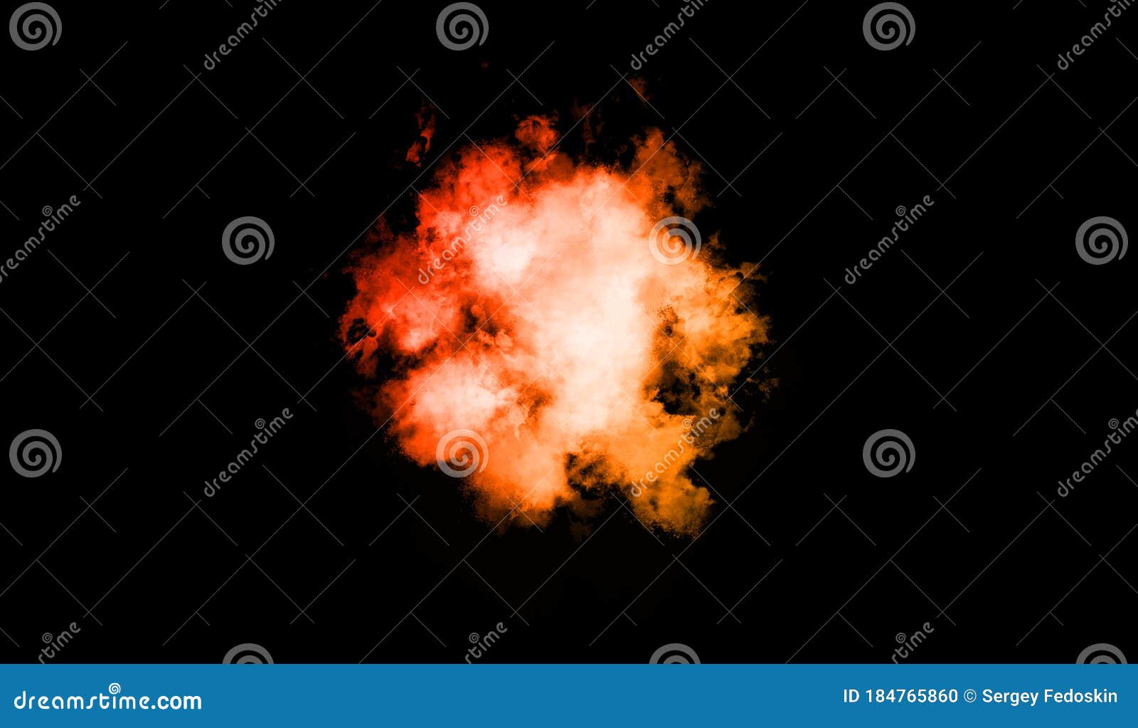 Explosion of Red, Orange and Yellow on Black Background Stock ...