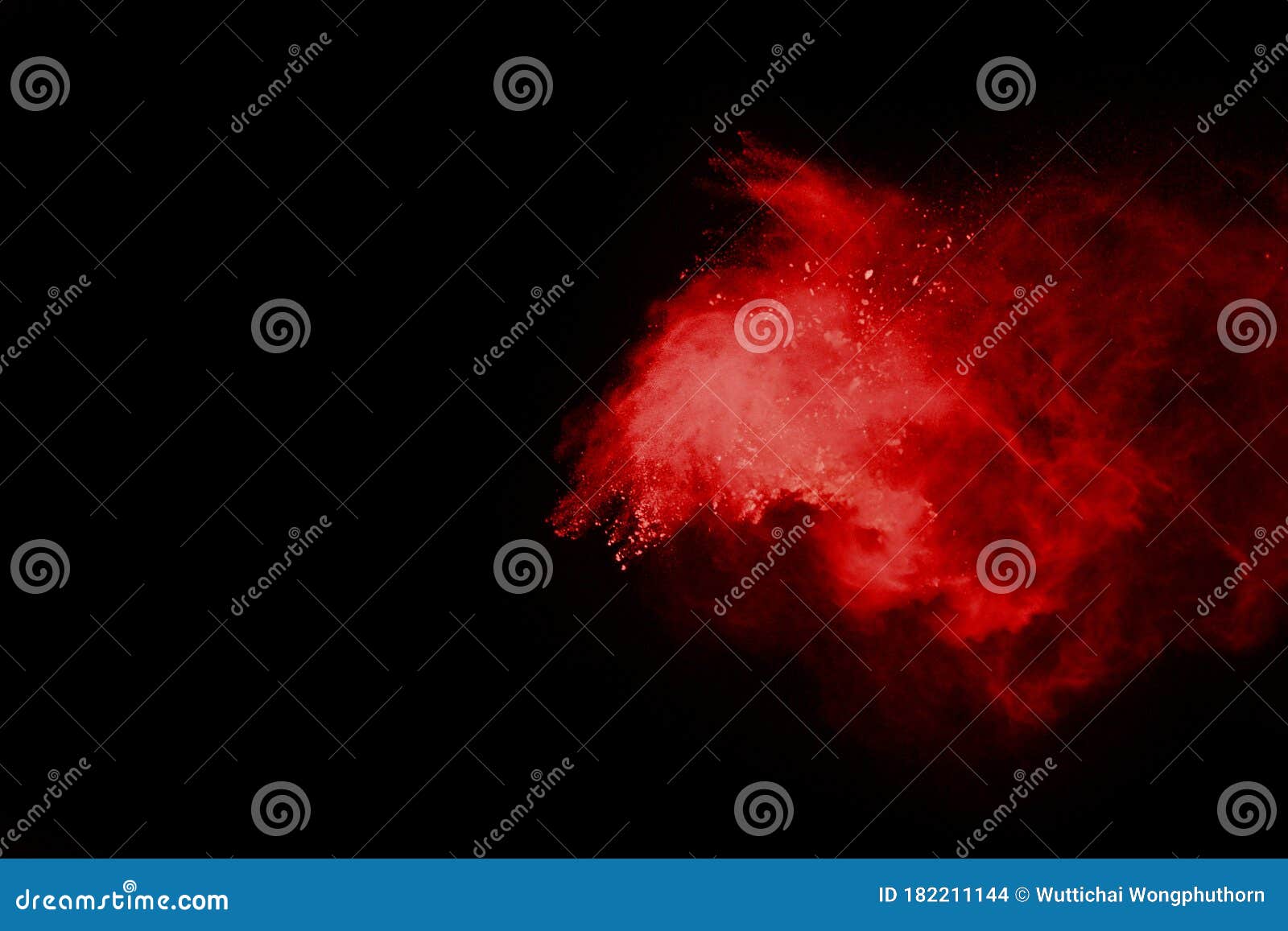 Explosion of Red Powder on Black Background Stock Photo - Image of ...