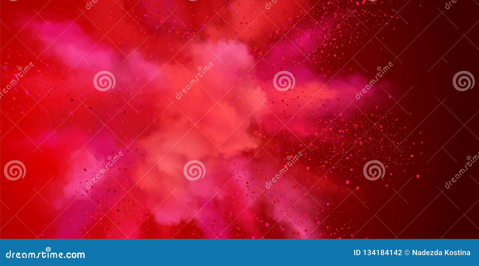 Explosion of Red Powder stock vector. Illustration of isolated - 134184142