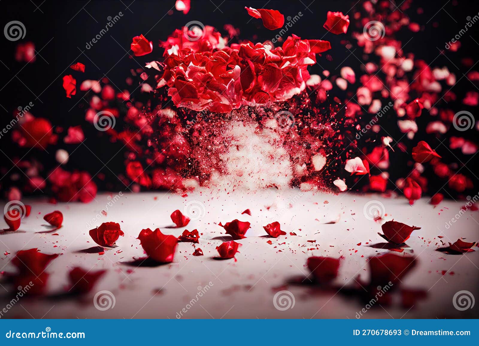 Explosion of Red Rose Petals Which Looks Like Confetti. Stock ...
