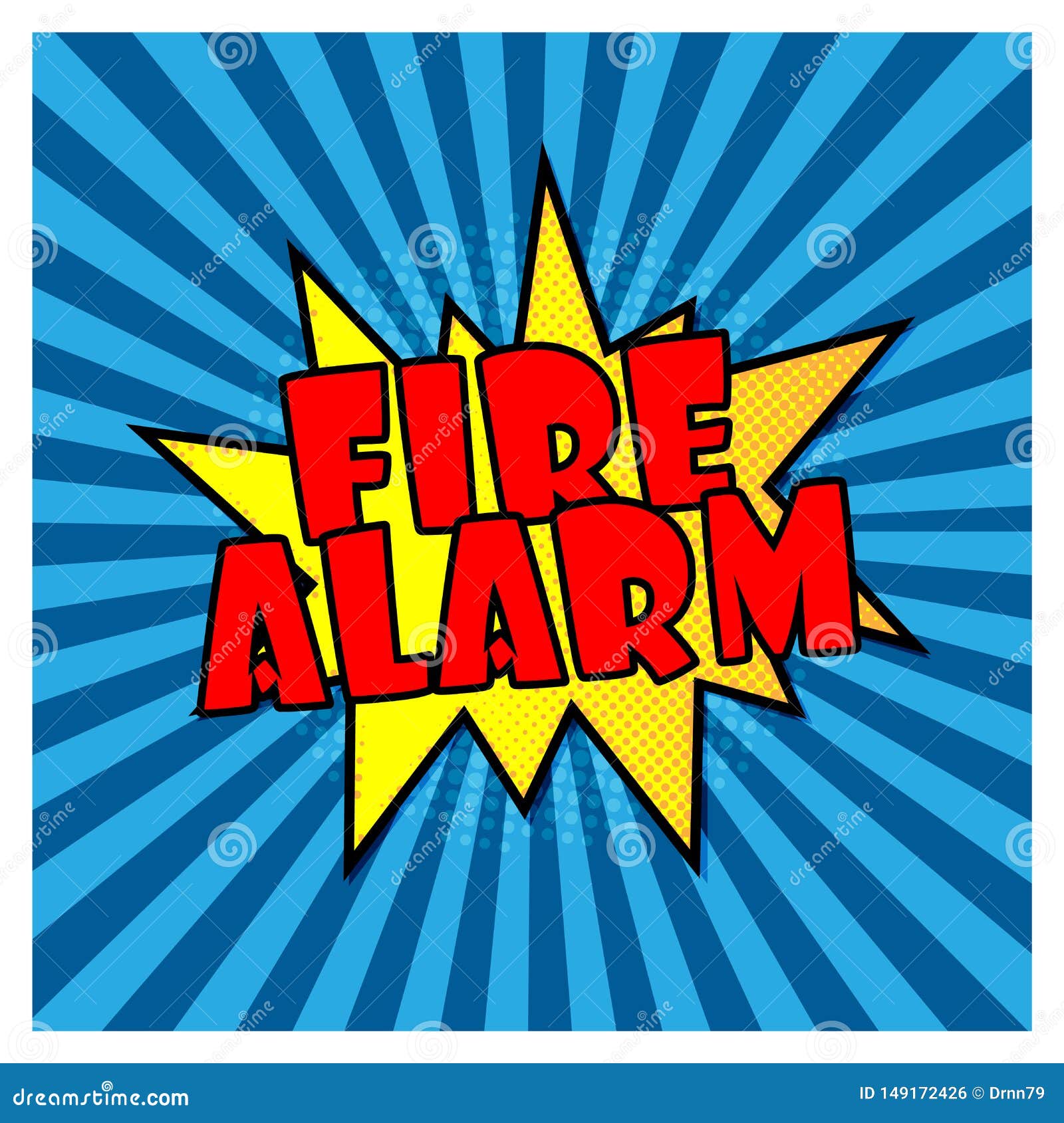 Fire Alarm Explosion, Retro Style Comic Book Background. Stock Vector ...