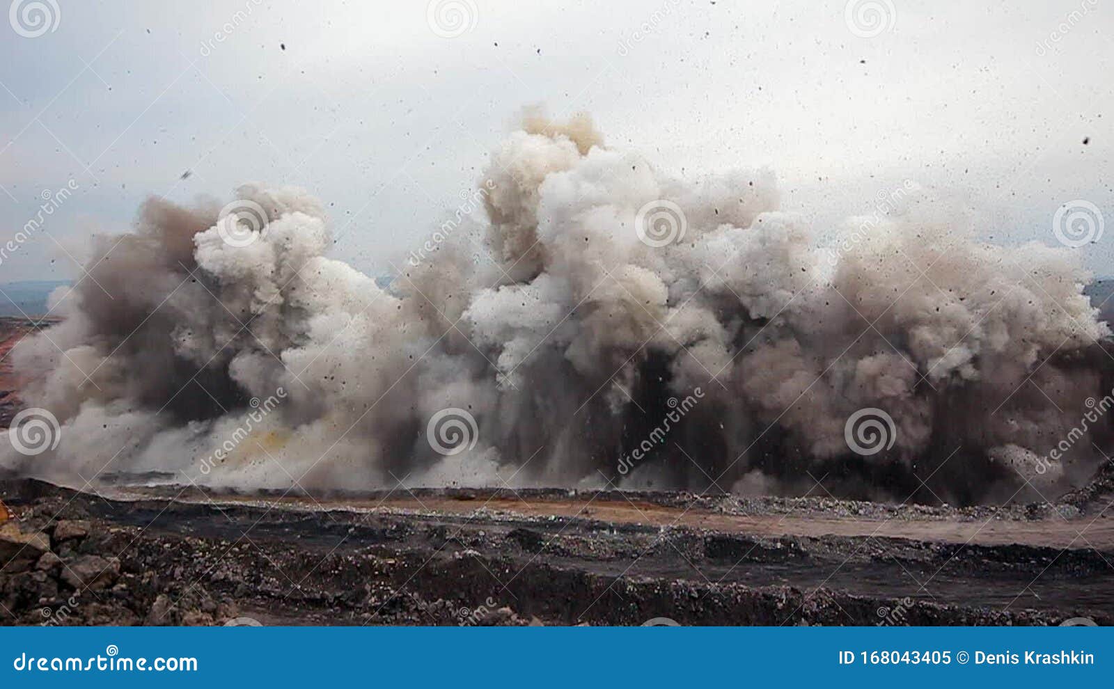 Explosion of Rock in Coal Mining Quarry Stock Video - Video of ...