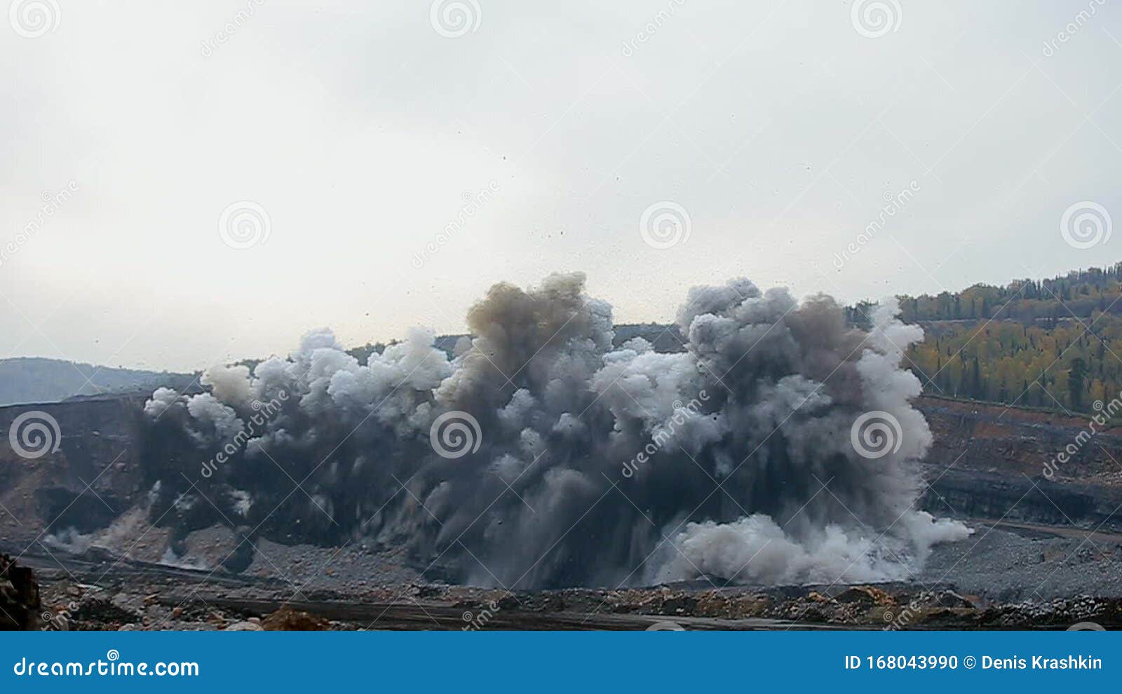 Explosion of Rock in Coal Mining Quarry Stock Footage - Video of ...