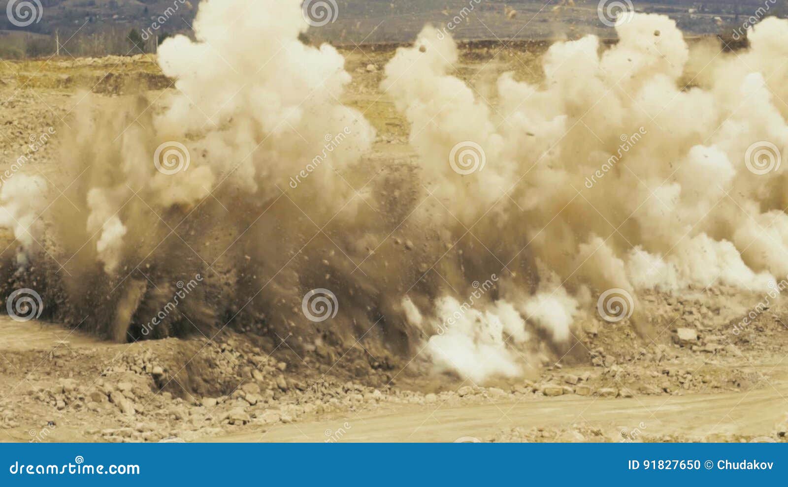 An Explosion in a Rock Quarry Stock Footage - Video of destruction ...