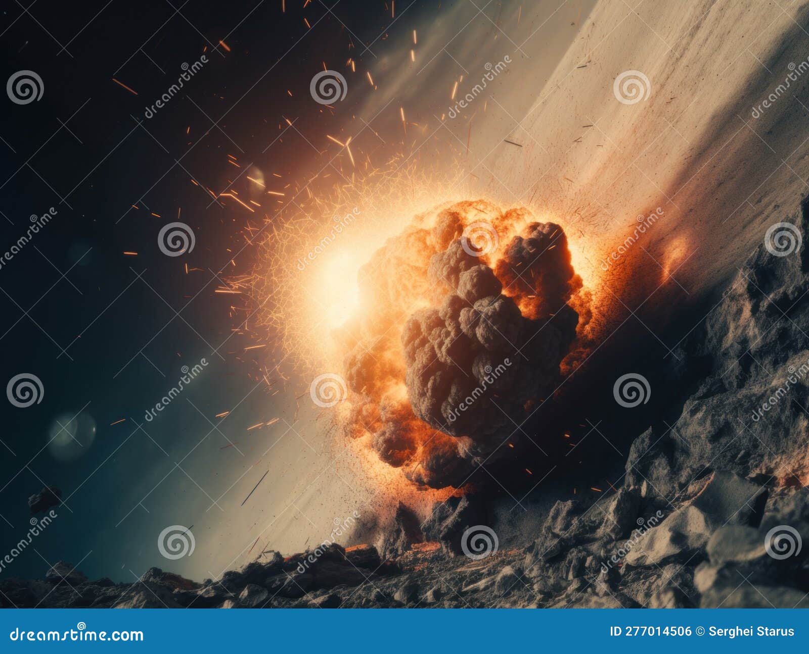 An Explosion is Seen from the Ground in this Image. AI Generative Image ...