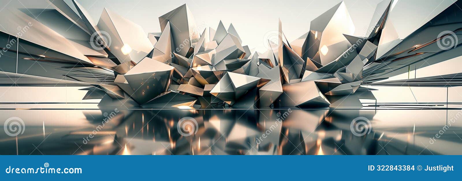 An Explosion of Shapes and Lines Converging at the Center Creating a ...