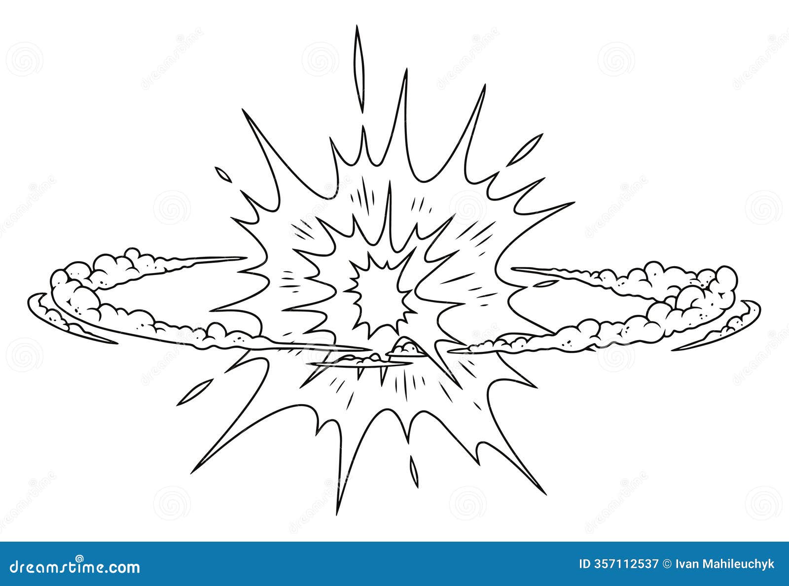 Explosion with Shockwave and Smoke Ring Effects Stock Illustration ...