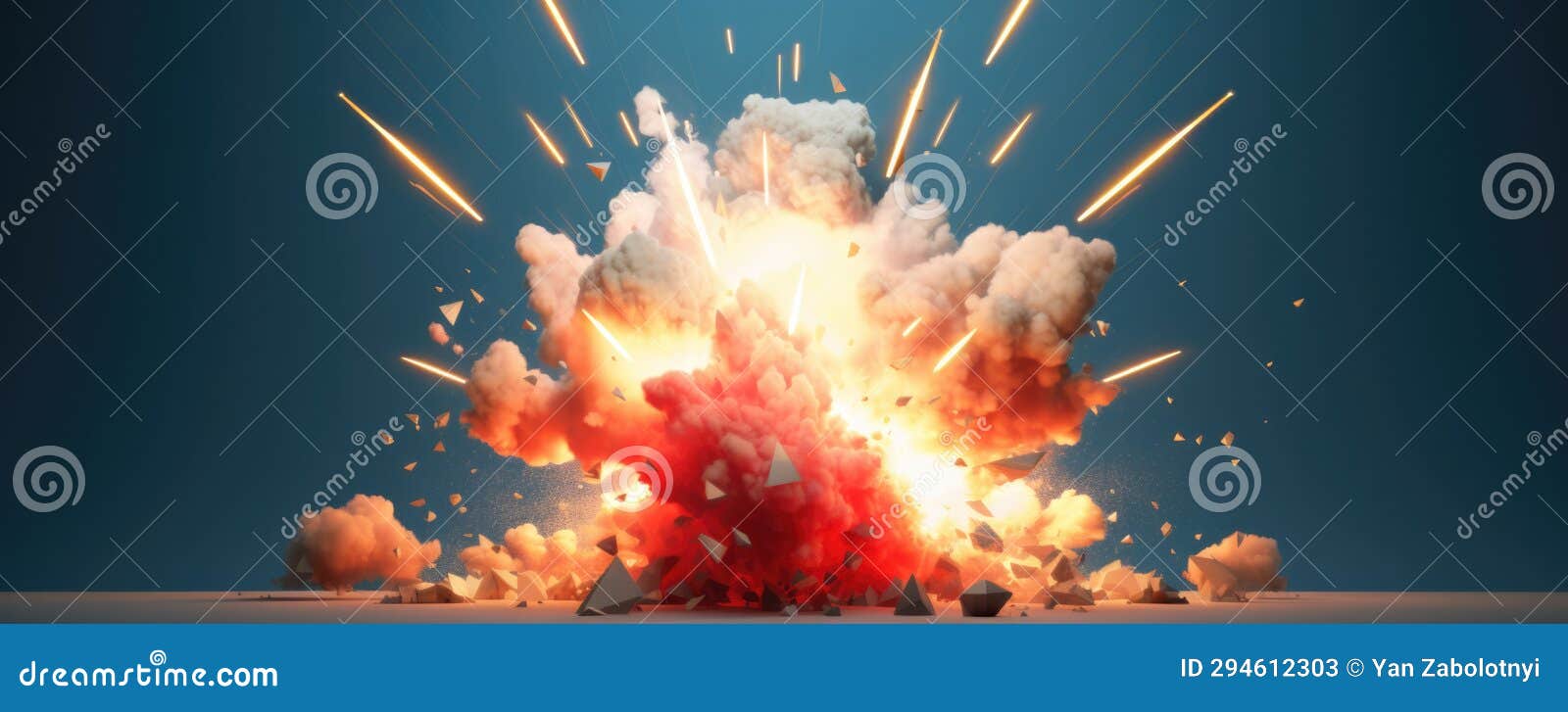 An Explosion Simulation with an Arrow Sign Offers a Visual Spectacle ...