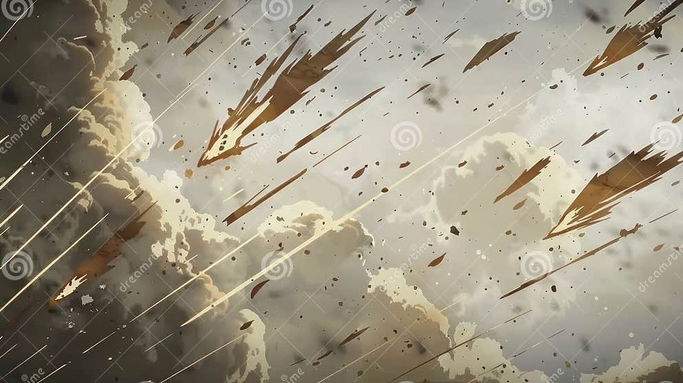 An Explosion in the Sky with Debris and Clouds, Creating a Dramatic ...