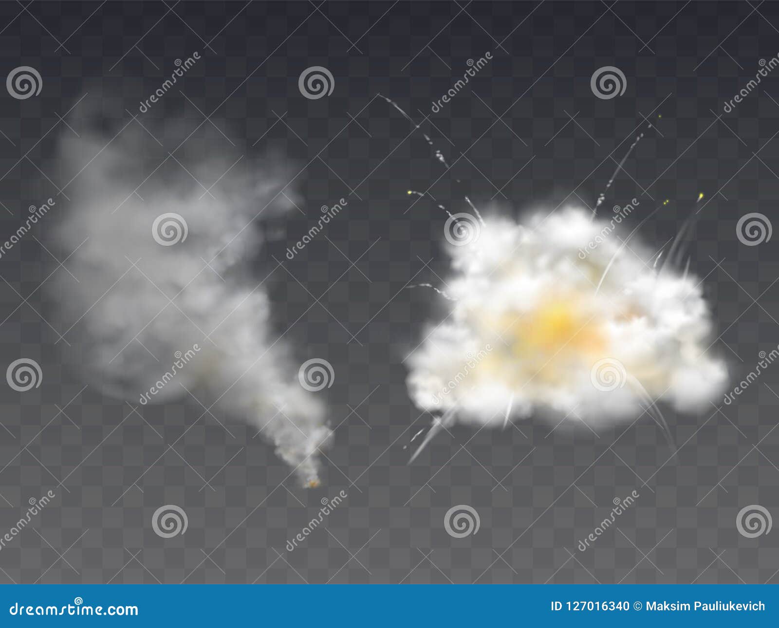 Explosion Smoke Spiral Track Isolated On Transparent Background Vector ...