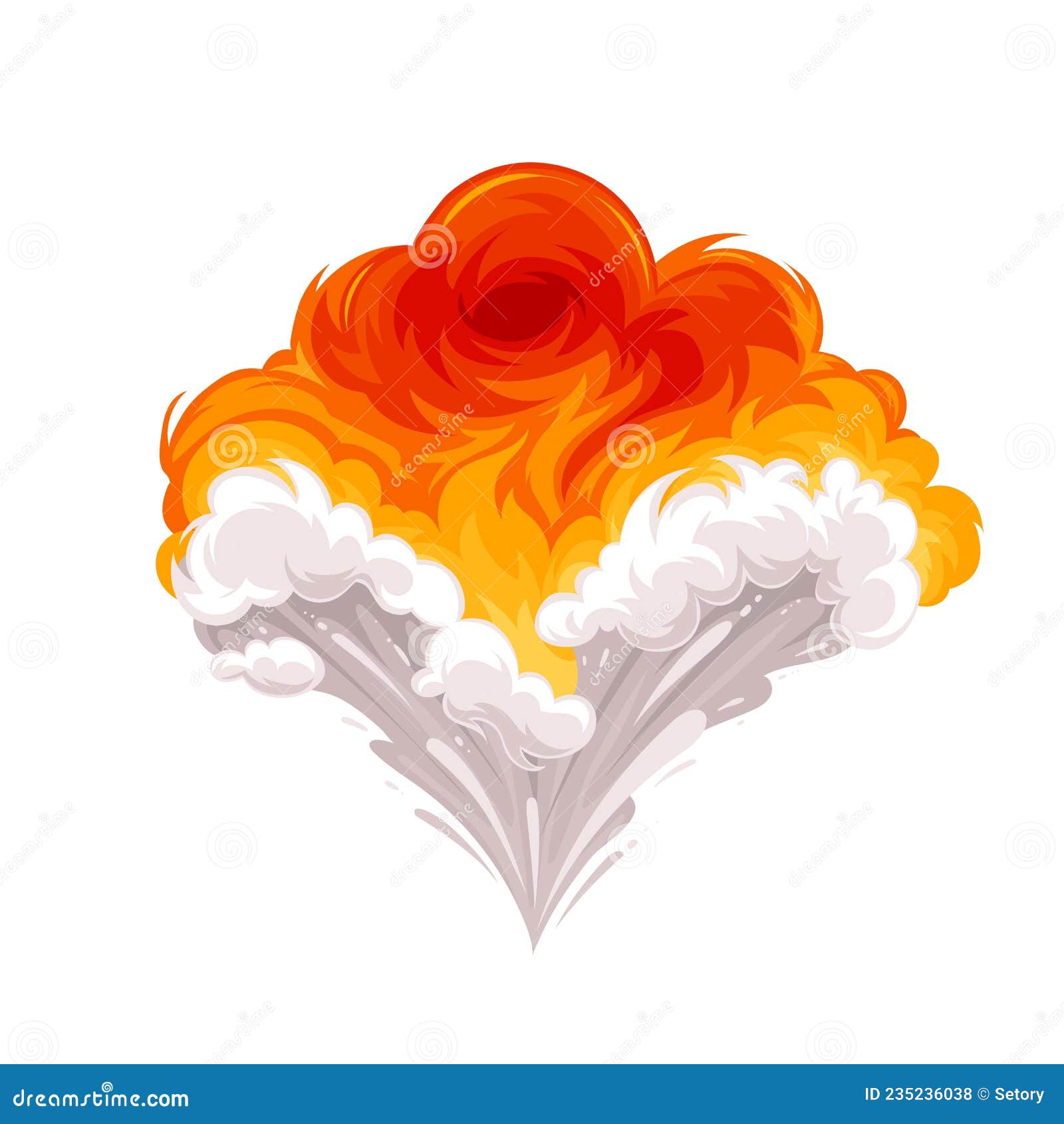 Red Explosion, Cloud of Fire Stock Vector - Illustration of beautiful ...