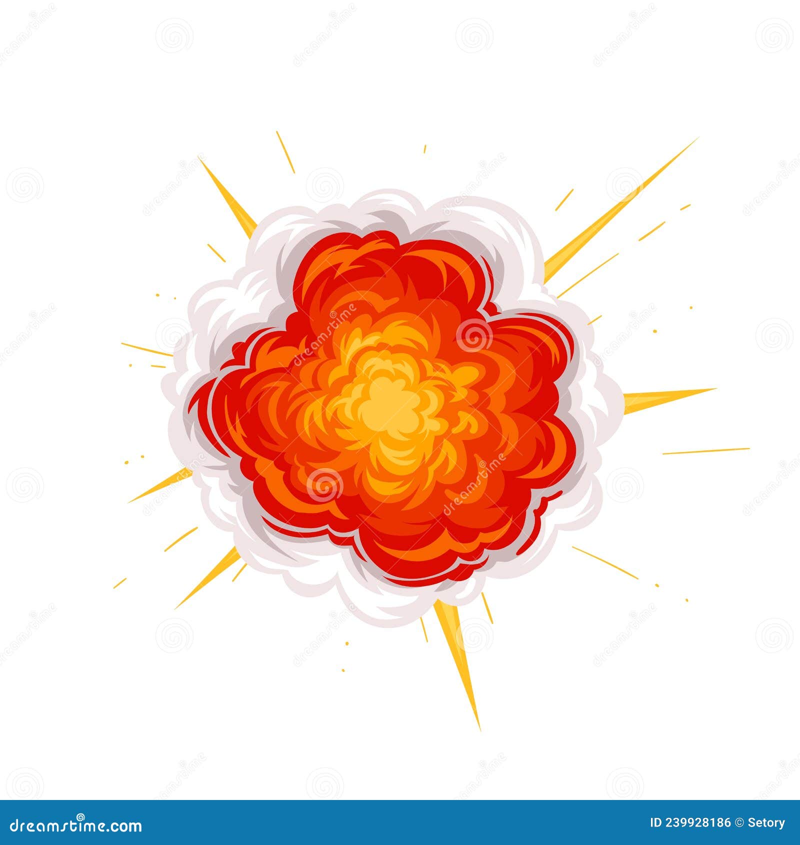 Red Explosion, Cloud of Fire Stock Vector - Illustration of nuclear ...