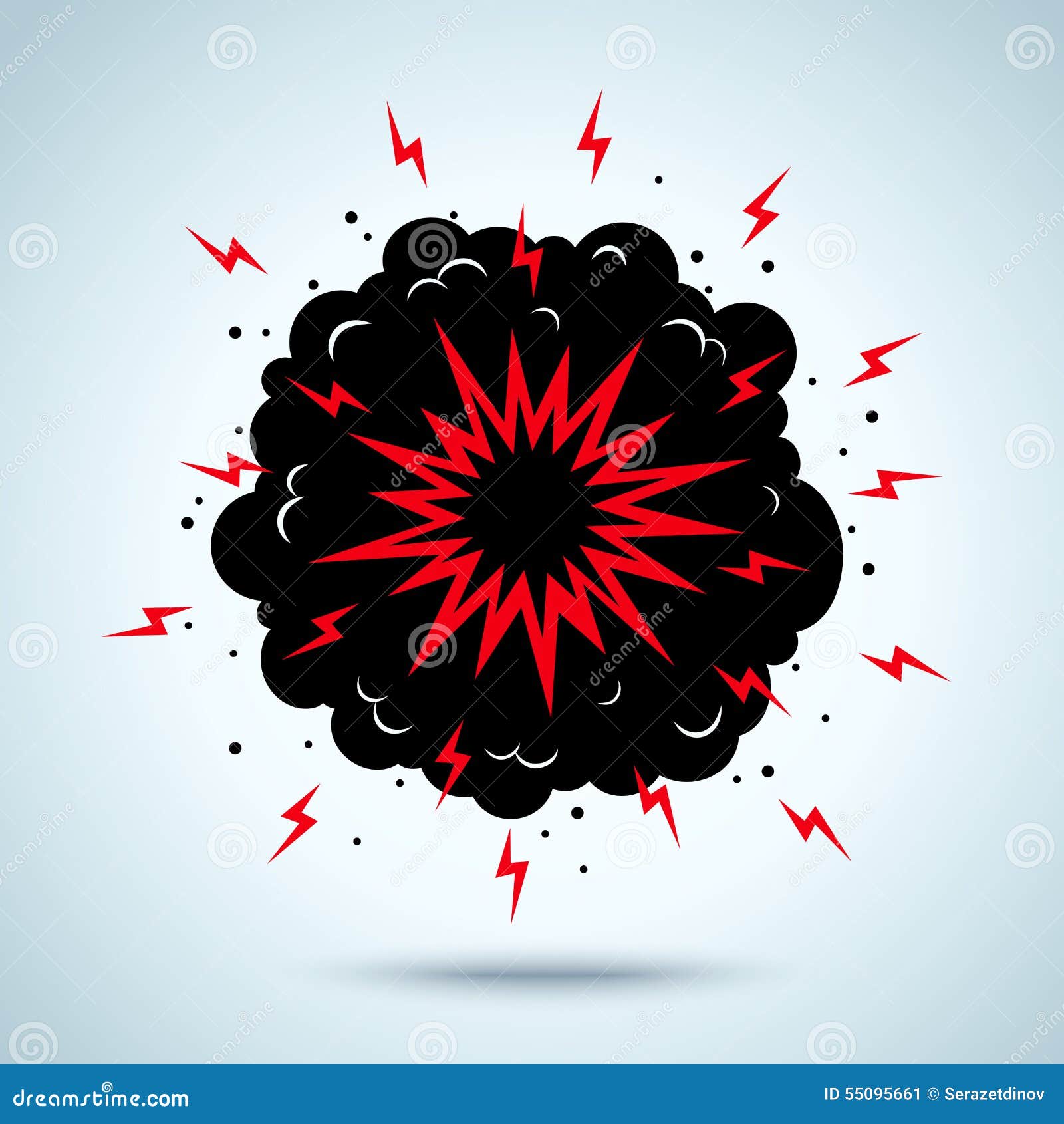 Pow Explosion With Smoke Cloud Cartoon Vector | CartoonDealer.com ...