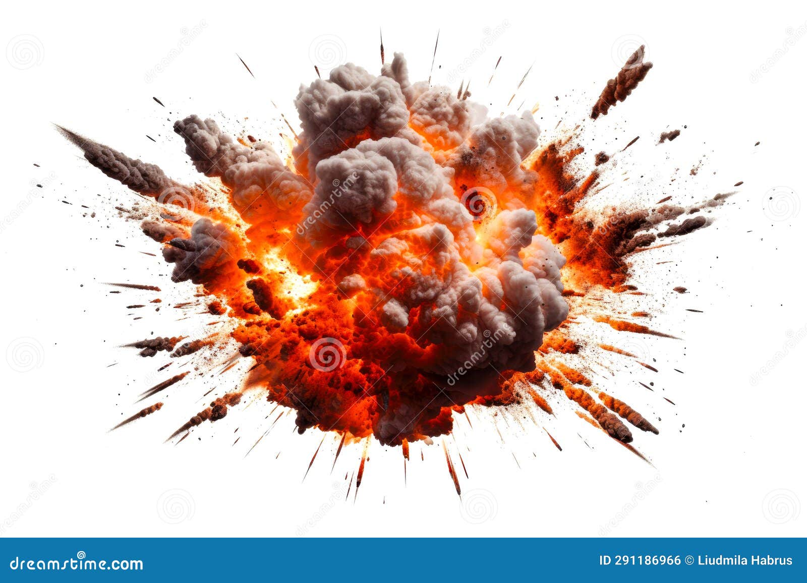 Explosion of Smoke on a White Background. 3d Illustration. Stock ...