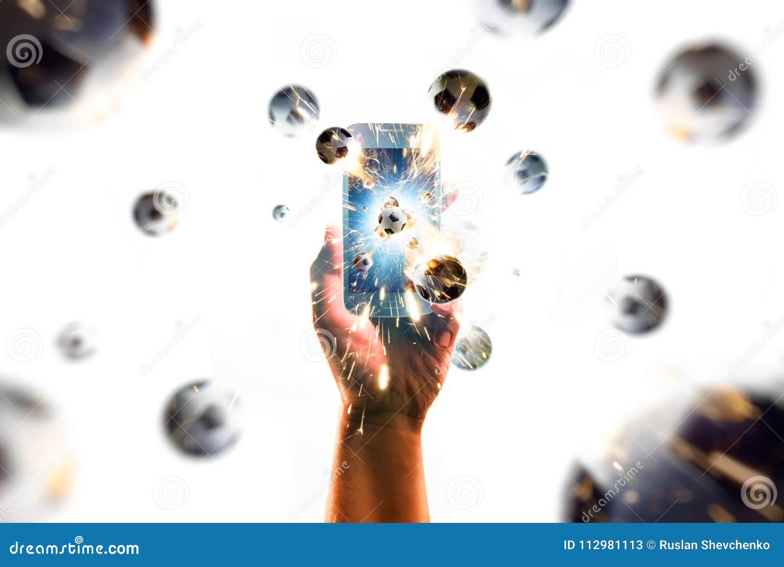 Soccer Balls with Fire Sparks in Action Stock Image - Image of festival ...