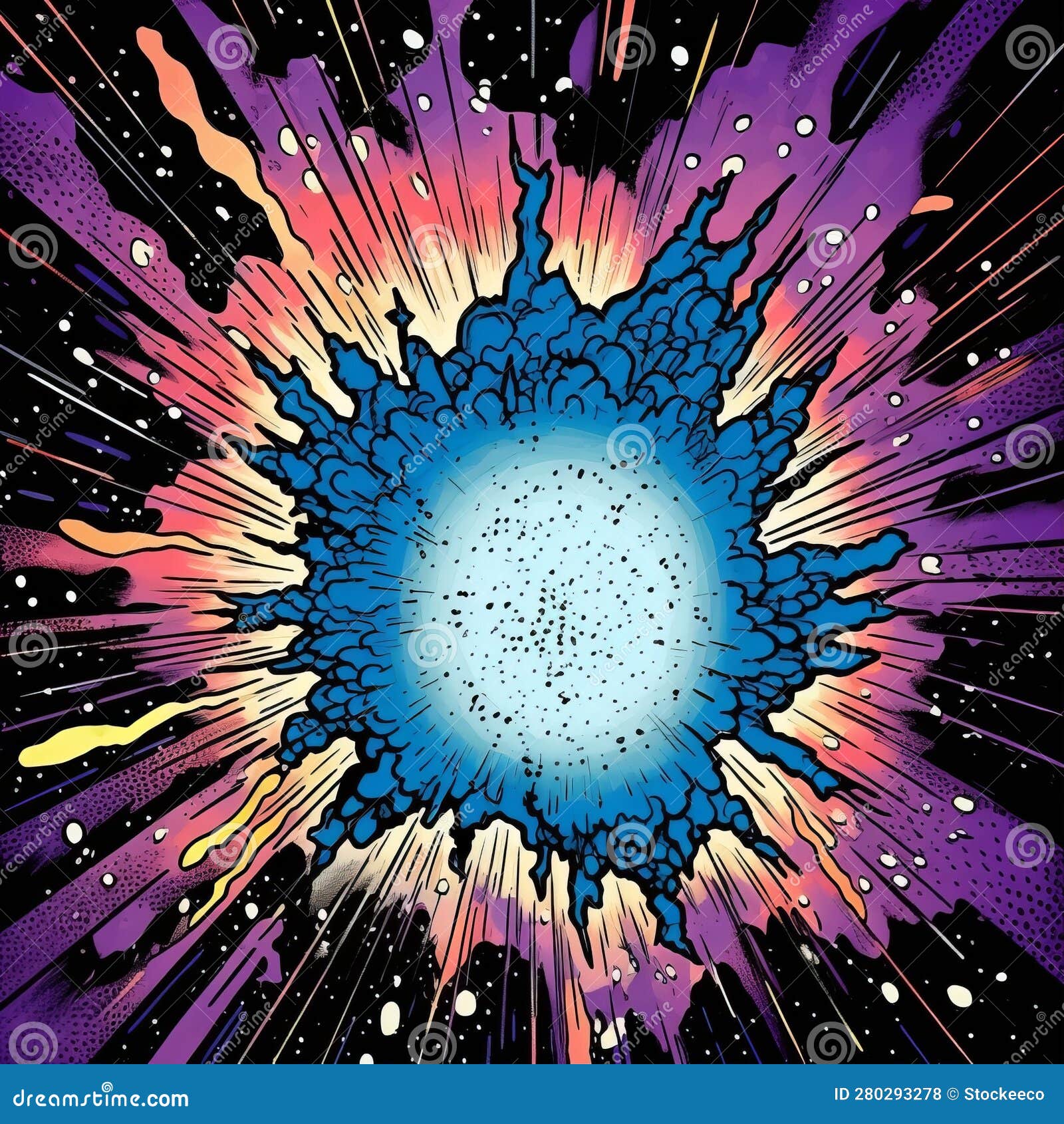 Explosion in Space: a Comic Style Illustration Stock Illustration ...
