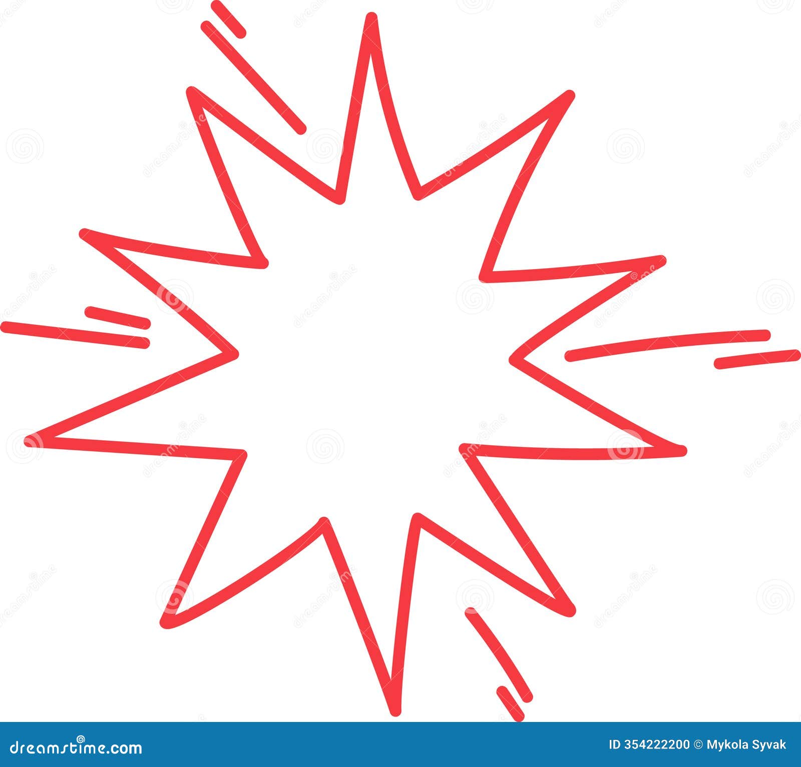 Explosion Spark Outline Doodle Stock Illustration - Illustration of ...