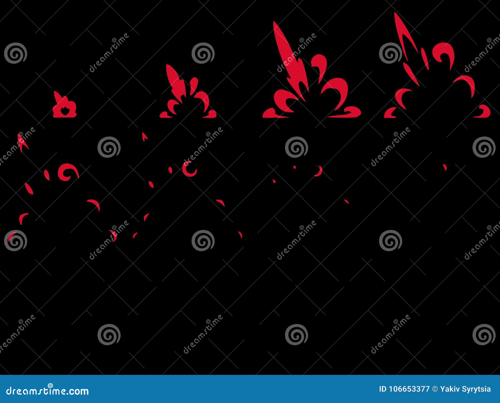 Explosion Special Effect Fx Animation Frames Sprite Sheet. Clear ...
