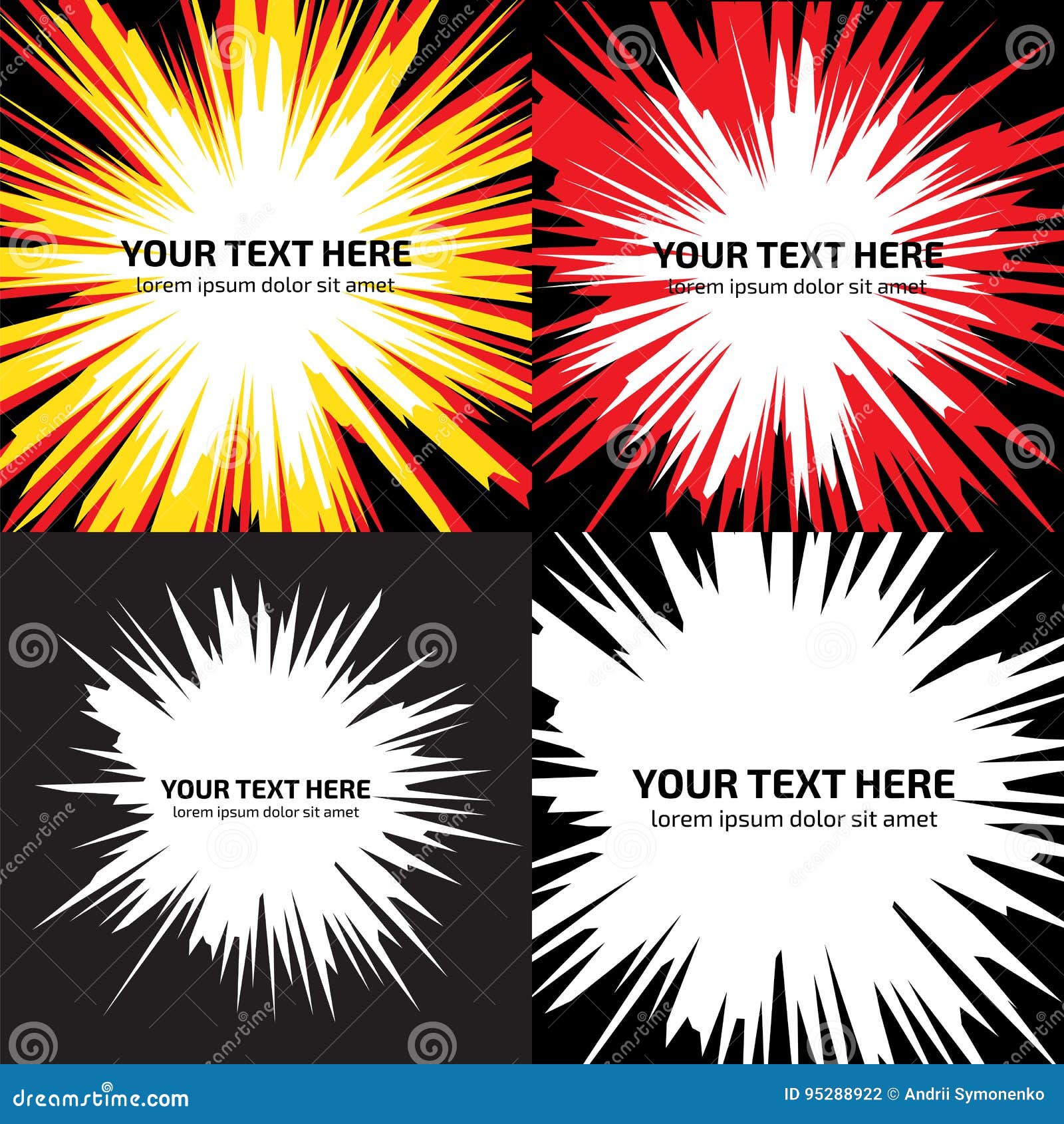 Explosion Speed Lines Set. Vector Illustration Stock Vector ...