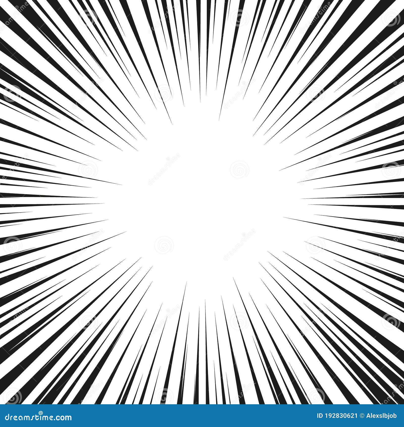 Graphic Explosion with Speed Lines. Comic Book Design Element. Vector ...