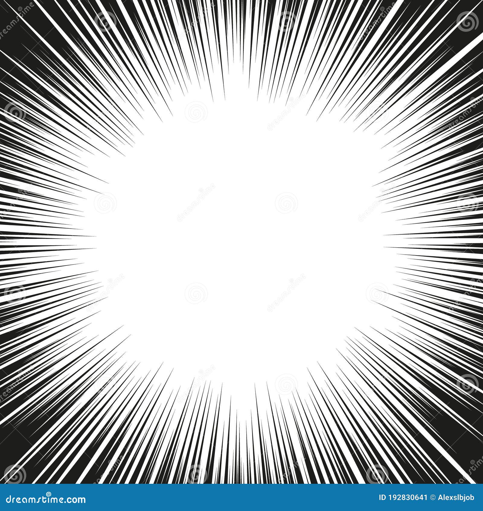 Graphic Explosion with Speed Lines. Comic Book Design Element. Vector ...