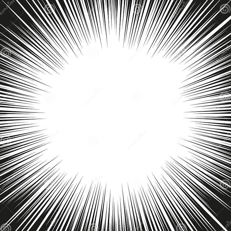 Graphic Explosion with Speed Lines. Comic Book Design Element. Vector ...