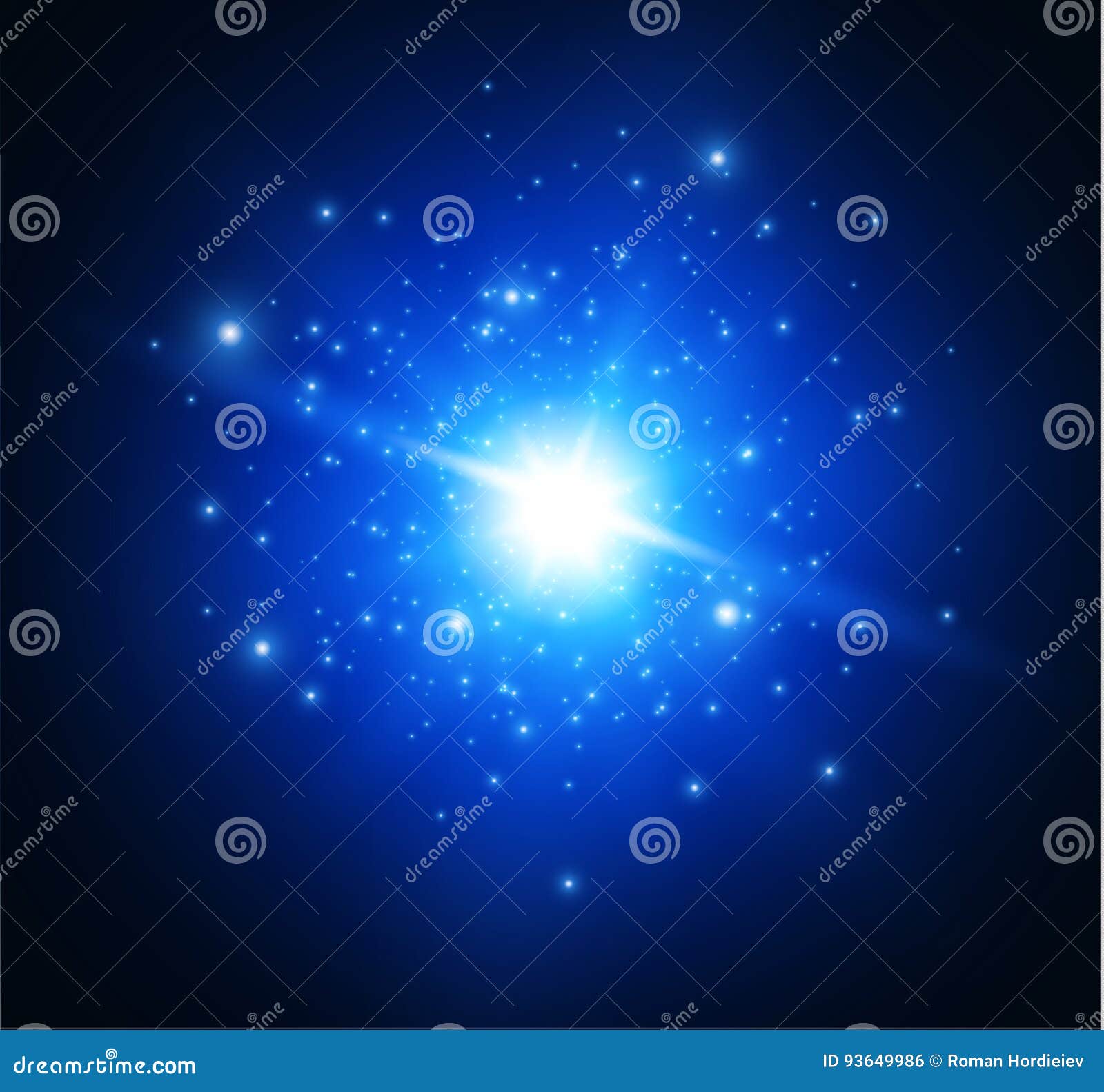 Explosion of a Star on a Dark Background ,light Effect, Illustration ...