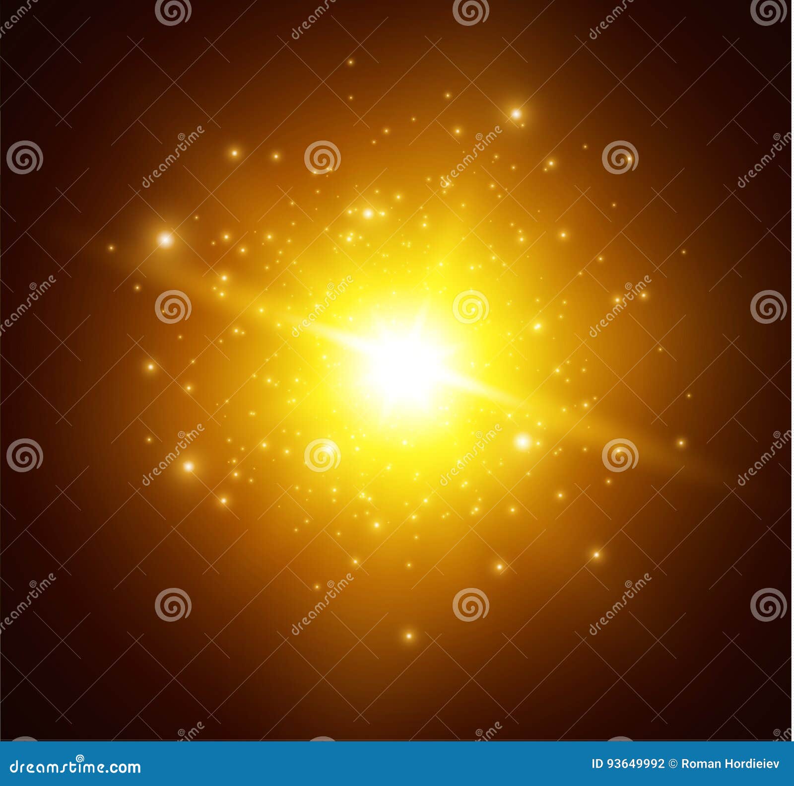 Explosion of a Star on a Dark Background ,light Effect, Illustration ...