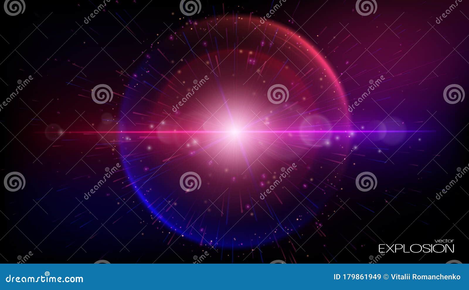 Explosion of a Star. Flash Light. Salute. Abstract Futuristic ...