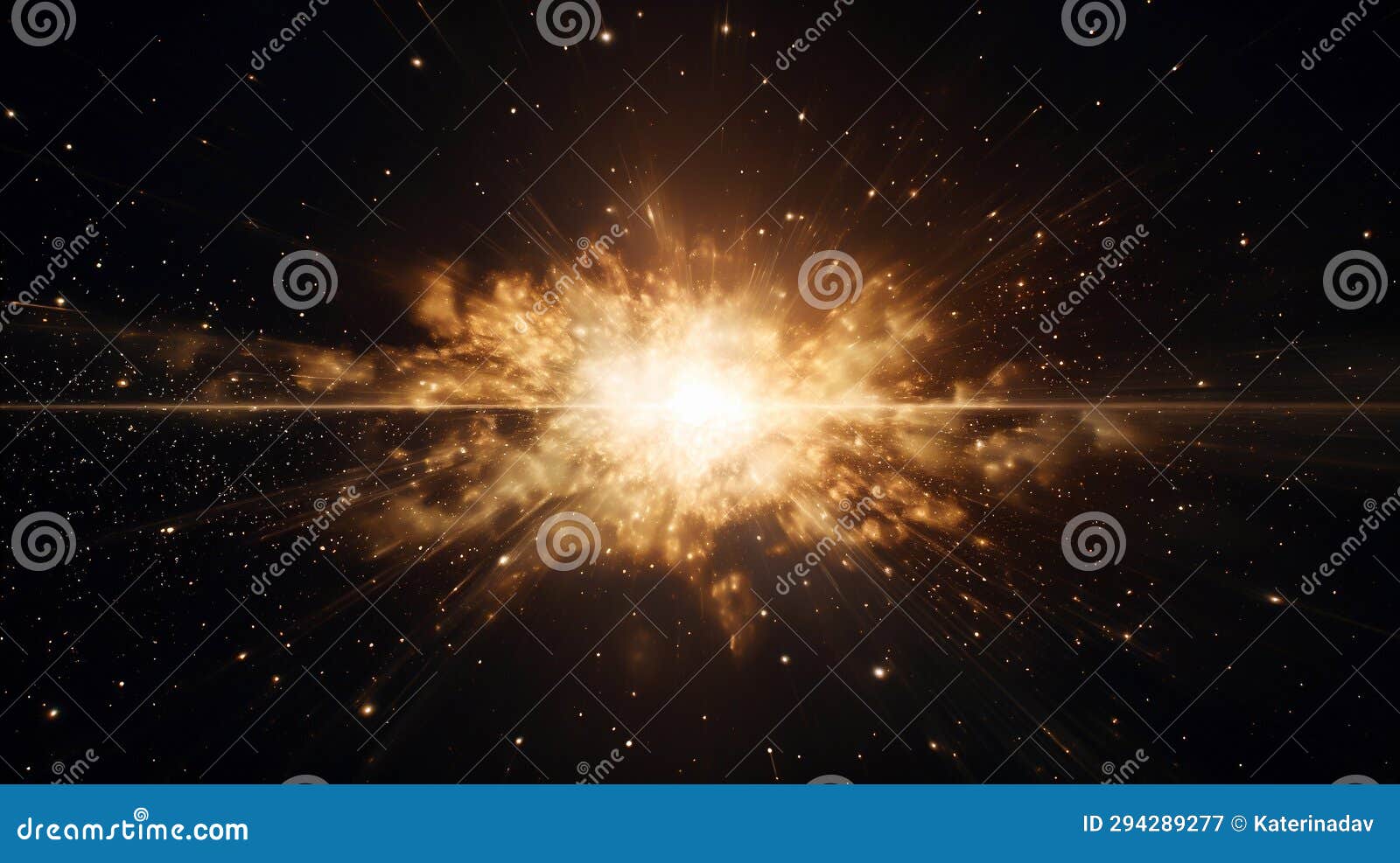Explosion in Starry Outer Space. Abstract Horizontal Background ...