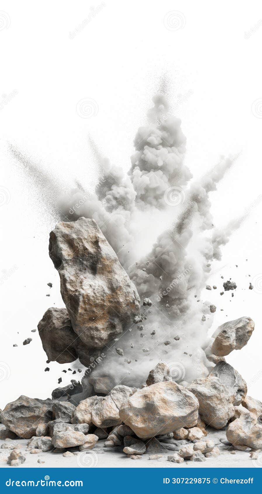 Explosion of stone stock image. Image of natural, pieces - 307229875