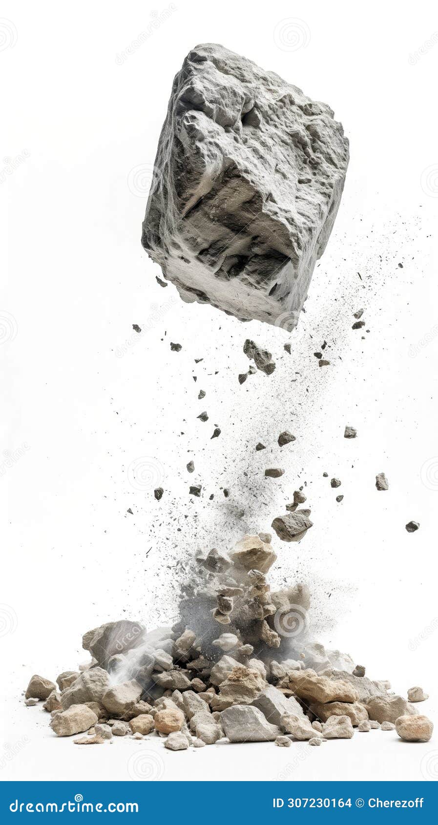 Explosion of stone stock photo. Image of debris, isolated - 307230164