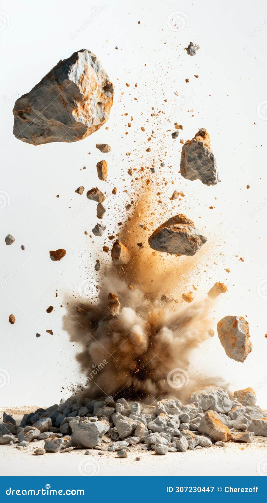 Explosion of stone stock image. Image of rock, concept - 307230447