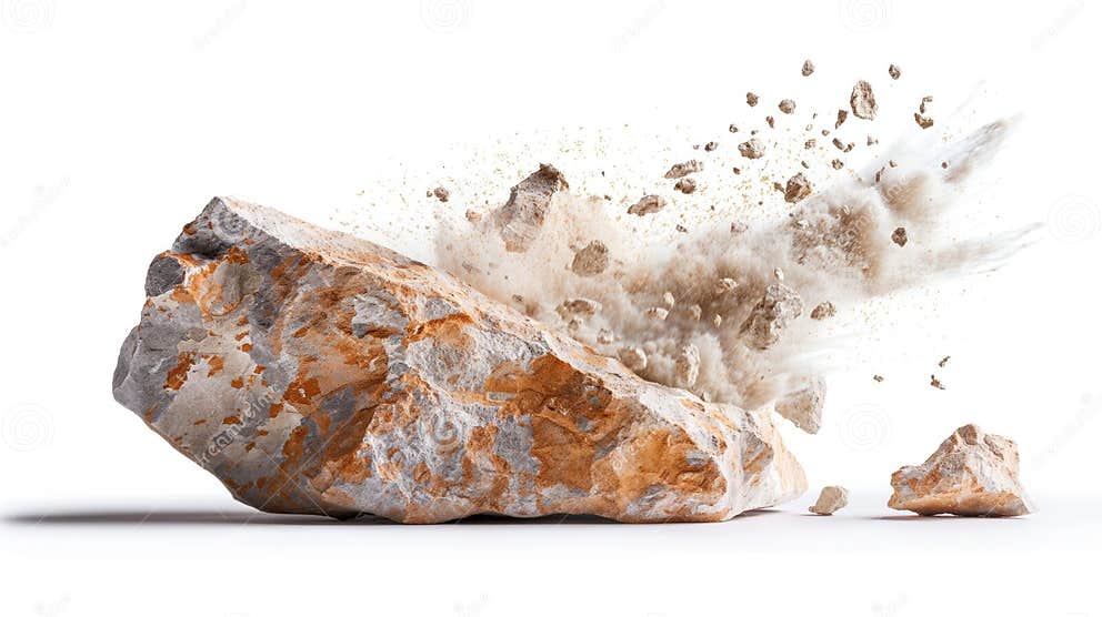 Explosion of stone stock image. Image of white, ground - 307389087