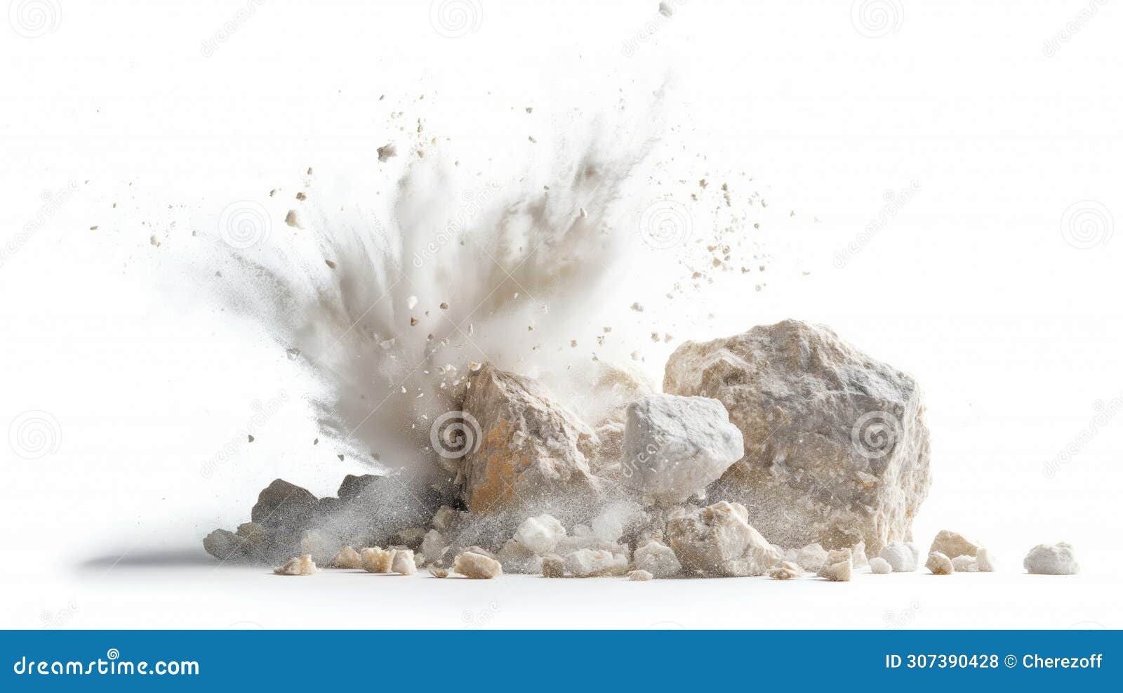 Explosion of stone stock photo. Image of cloud, explosion - 307390428