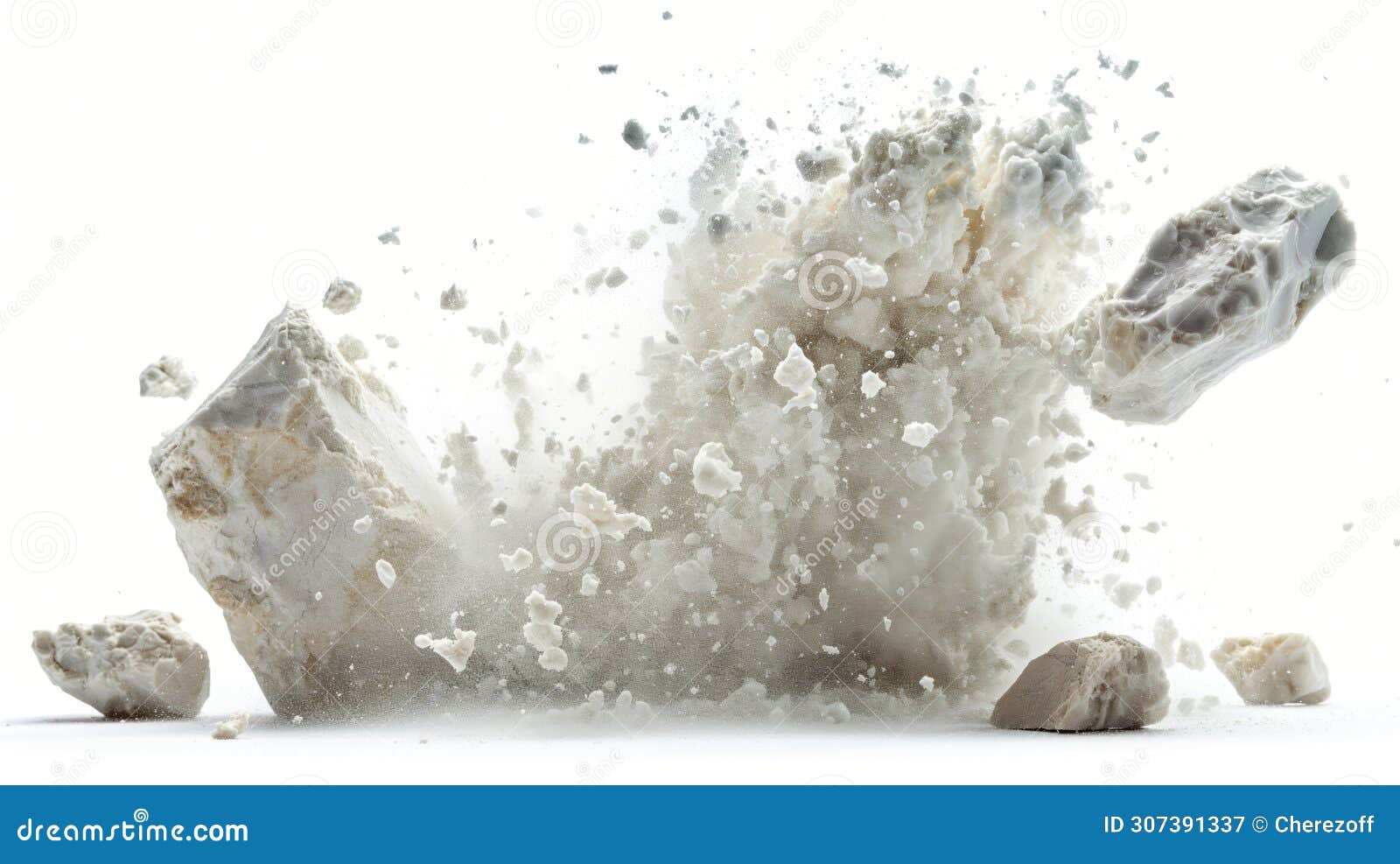 Explosion of stone stock image. Image of ground, dust - 307391337