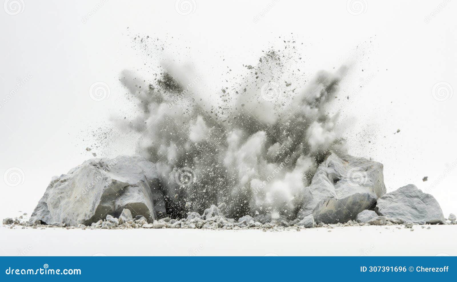 Explosion of stone stock photo. Image of explosion, dark - 307391696
