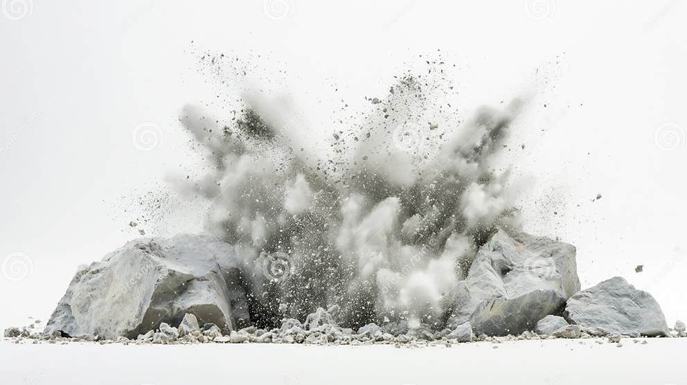 Explosion of stone stock photo. Image of explosion, dark - 307391696